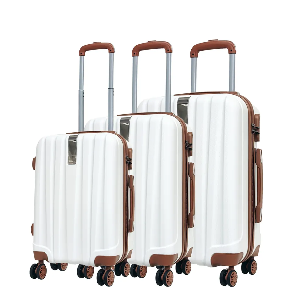 MIA 3pc Luggage Set, Polycarbonate, TSA Locks - White - Luna Luggage ...